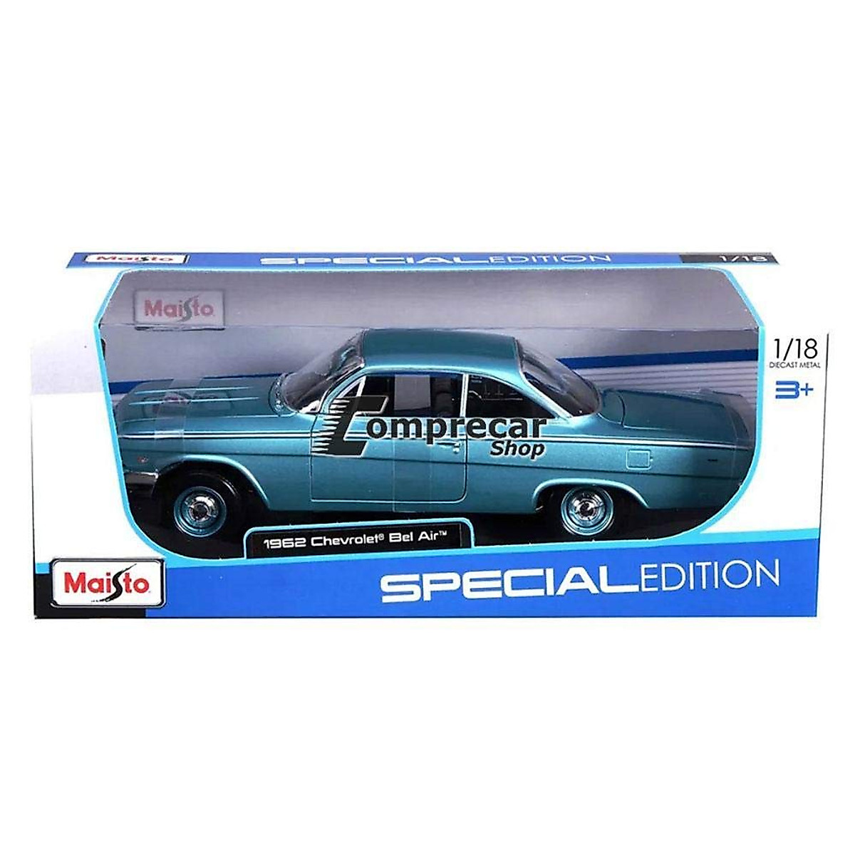 Maisto 1:18 Scale 1962 Chevy Bel Air Diecast Vehicle (Colors May Vary)