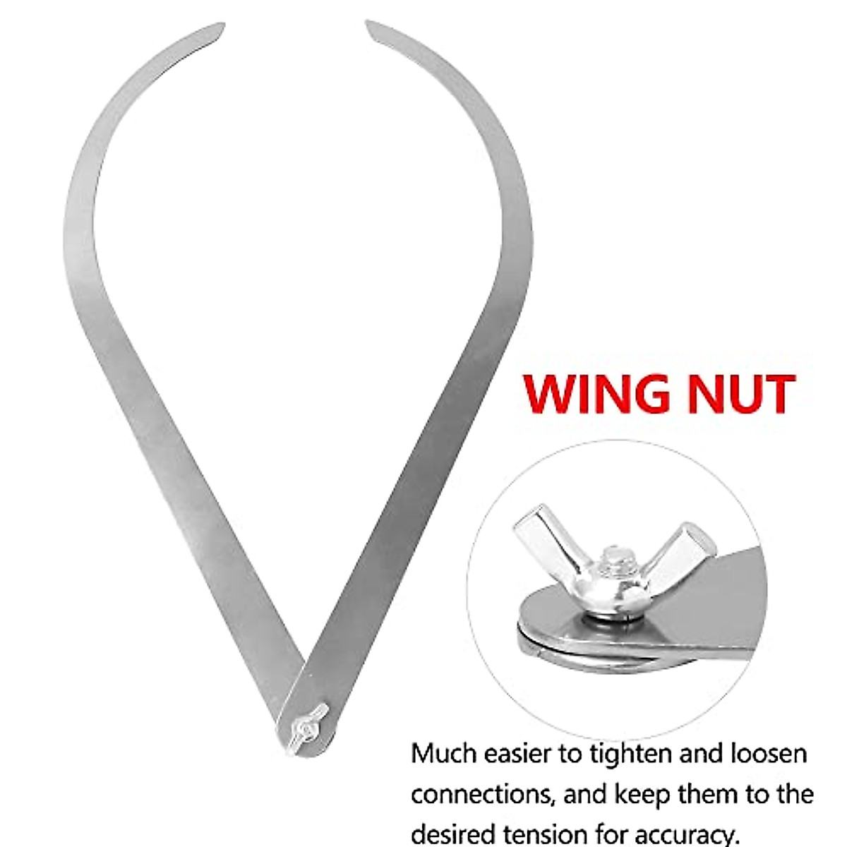 Watris Veiyi 10inch Clay Caliper Tool, Stainless Steel Caliper Clay, Measuring Pottery Tool, Bent Leg Stainless Steel Caliper, Inside Outside Caliper, Sculpture Ceramic Tool for Carving Modeling