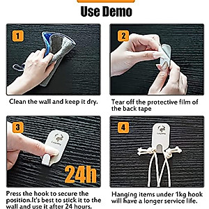 Coipdfty Designer Adhesive Wall Hooks for Hanging, 7 Pack Heavy Duty Metal Coat Key Towel Hooks for Kitchen Bathroom Garage,Utility Hooks 7 Pack