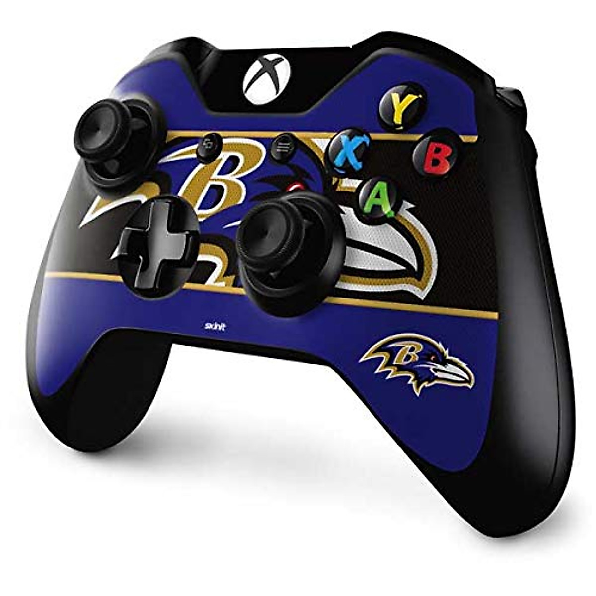 Skinit Decal Gaming Skin Compatible with Xbox One Controller - Officially Licensed NFL Baltimore Ravens Zone Block Design