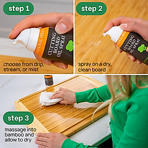 GREENER CHEF Premium Italian Food-Grade Wood Cutting Board Oil Spray & Butcher Block Oil Conditioner, 100% Walnut Oil for Bamboo Chopping Boards, Food Safe, Mineral Oil & Aerosol-free - Made In Italy