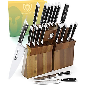 The Dalstrong Gladiator Series Elite 18pc Colossal Knife Set Bundled With The Dalstrong Premium Whetstone Kit - #1000/#600 Grit
