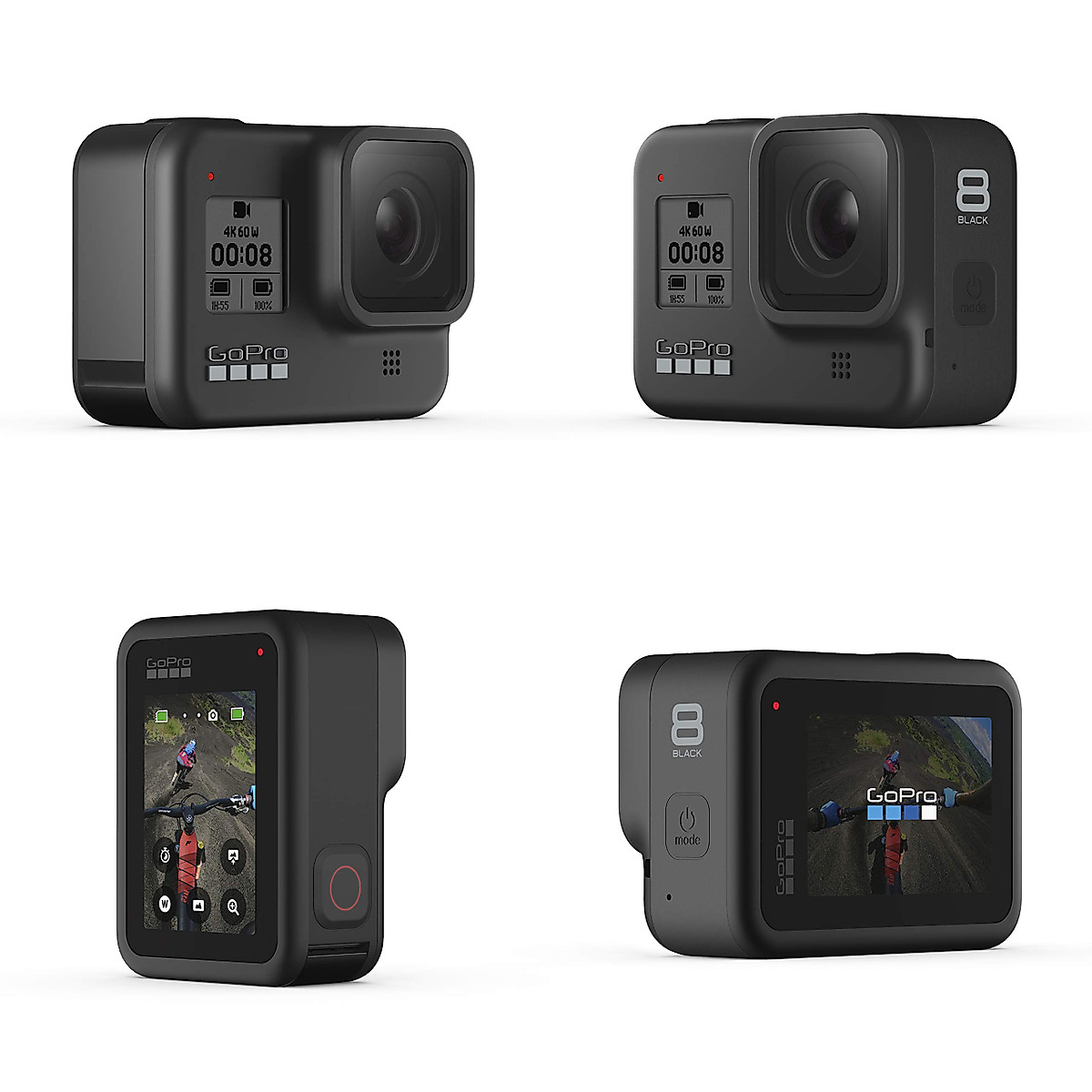 GoPro HERO8 Black Bundle - Includes HERO8 Black Camera, Shorty, Head Strap, 32GB SD Card, and 2 Rechargeable Batteries