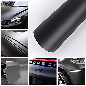 Black Matte Carbon Fiber Car Vinyl Wrap Roll 1ft x 5ft Bubble Free Air Release DIY Wrap Film for Motor Interior