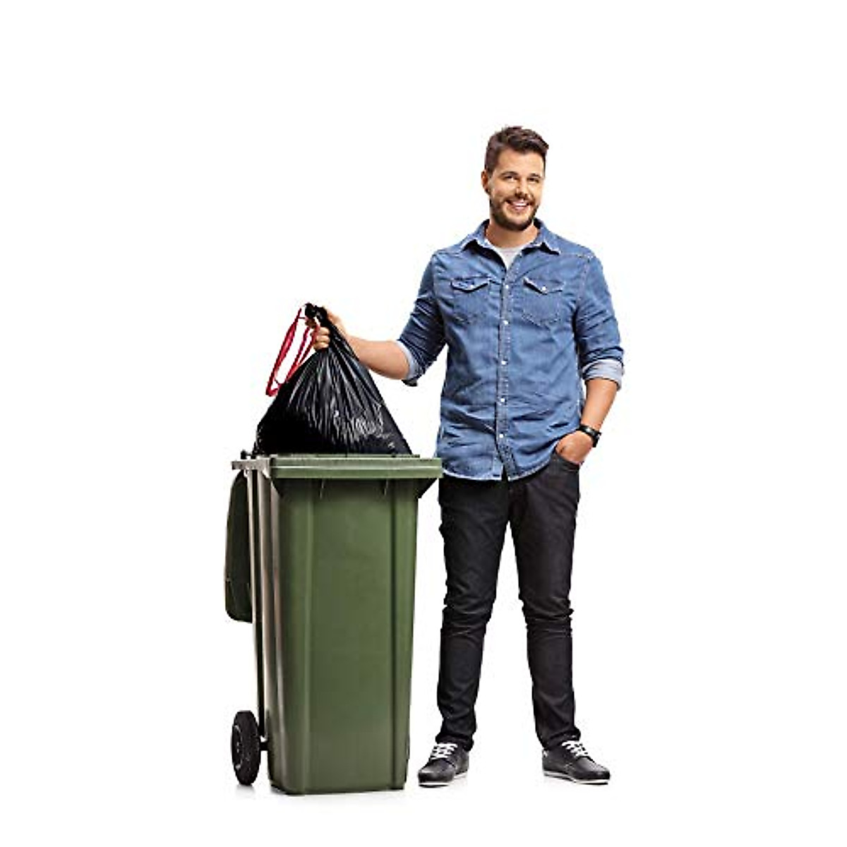 Reli. 33 Gallon Trash Bags Drawstring | 150 Count | Black | 33 Gallon Garbage Bags Heavy Duty | Large 33 Gal