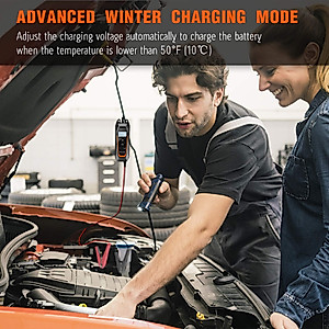 BMK Battery Charger 2/4A Smart Portable Battery Maintainer with Detachable Alligator Rings Clips Fast Charging Trickle Charger for Boat Car Motorcycle Lawn Mower RV SUV