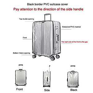 MosaiRudo Clear PVC Luggage Cover Protectors Transparent Travel Luggage Protector for Wheeled Suitcase (Thickness 0.2mm, 20inch)