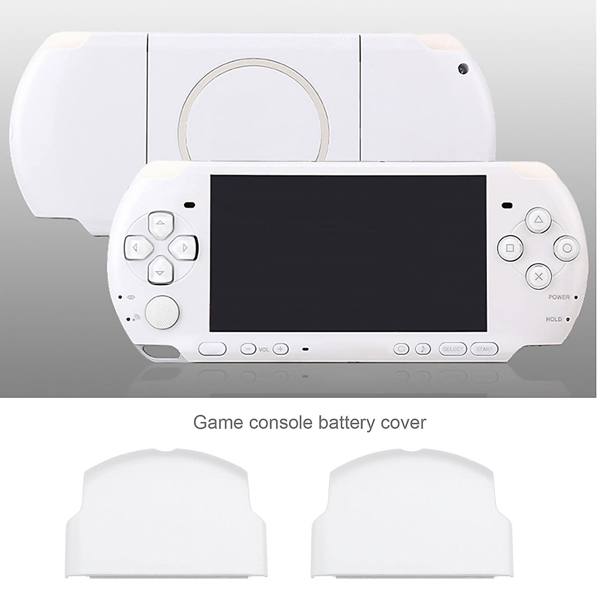 SING F LTD 2PCS Replacement Battery Door Covers Cases Protectors Compatible with Sony PSP 2000 2003 2004 3000 3003 3004 White Plastic Console Accessories