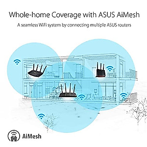 ASUS AX3000 WiFi 6 Router (RT-AX57) - Dual Band Gigabit Wireless Internet Router, Gaming & Streaming, AiMesh Compatible, Included Lifetime Internet Security, Parental Control, MU-MIMO, OFDMA