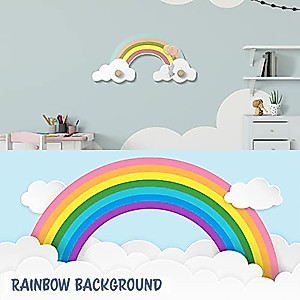 Jfbav Wooden Coat Hook Rainbow Wall Hanging Wall Hook Cute Children's Room Creative Children's Room Wall Clothes Hat Hanger…