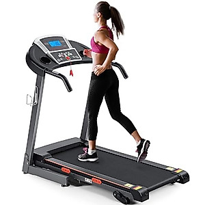 Treadmill for Home Folding Treadmill Running Machine Electric Treadmill with 3-Level Manuel Incline 15 Preset Training Programs on LCD Display and 2.5HP Power 8.5MPH Max Speed 220lbs Black