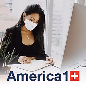 America1 KN95 Face Masks | Made in USA | Breathable Face Masks with 4-Layer Protection | Face Masks for Men and Women | Disposable Face Masks for Work, Home, and Outdoor | 20 Count White Face Masks