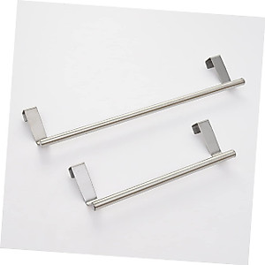 Anneome Over Door Towel Rack Wall Towel Rack Metal Cabinets Stainless Steel Towel Hanger Over The Door Towel Bar Kitchen Dish Rack Organizer Cupboard Tower Hanger Rag Metal Silver