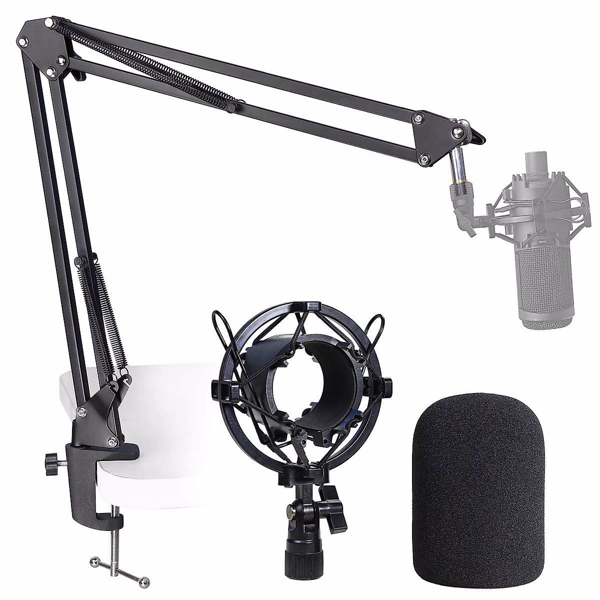 YOUSHARES AT2020 Microphone Stand with Pop Filter and ShockMount Compatible with Audio-Technica AT2020 AT2020USB+ AT2035