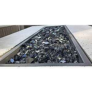 Cookingstar Fire Pit Fireplace Glass, High Luster 10-Pound x 1/2-Inch Fire Glass (Dark Matter Black)
