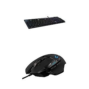 Logitech G815 RGB Mechanical Gaming Keyboard (Clicky) - Black & G502 Hero High Performance Gaming Mouse
