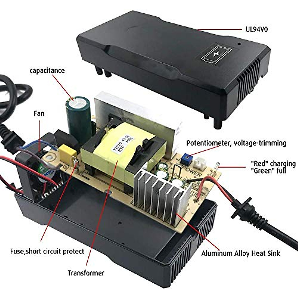 YZPOWER 54.6V 4A Power Adapter for Electric Bike Mobility Scooter 48V Lithium Battery Charger XLR Connector