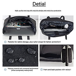 H HIKKER-LINK Womens Large Waterproof Tote Bag Shoulder Bag with Multi-pocket for Work Gym Pool and Daily Bags Black