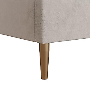 Mr. Kate Daphne Upholstered Bed with Headboard and Modern Platform Frame, Queen, Ivory Velvet