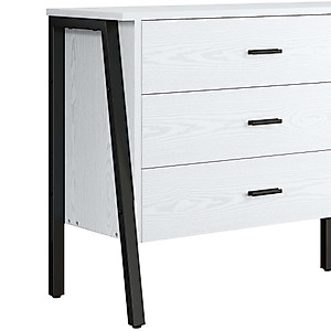 LIKIMIO 59" 6 Drawer Dresser for Bedroom, Wood Dressers & Chests of Drawers with Metal Frame, Large Storage Cabinet, Closet, Hallway, White Dresser