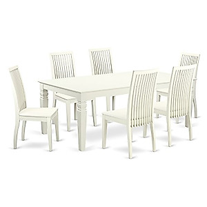 East West Furniture LGIP7-LWH-W Dining Table Set
