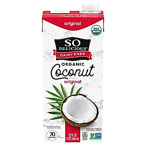 So Delicious Dairy Free Shelf-Stable Coconut Milk, Original, Vegan, Non-GMO Project Verified, 1 Quart