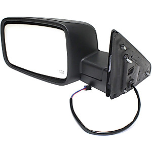 Kool Vue Driver Side Power Heated Mirror for Ram 1500 2014-2018 Manual Fold Without Signal Light & Puddle Lamp Textured With Remote Entry Group Package, w/o Towing Package