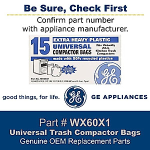 GE WX60X1 Genuine OEM Universal Trash Compactor Bags for GE Trash Compactors