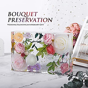 ISSEVE Large Resin Molds, Rectangle Silicone Molds for Resin Casting, Epoxy Resin Molds for Flower Preservation, DIY Personalized Resin Crafts with Bouquet, Home Decor, Wedding Gift