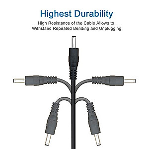 SCOVEE 3Pack 6FT 5V DC Power Cord USB to DC 3.5mm x 1.35mm Barrel Jack Adapter Connector Charging Cable Plug
