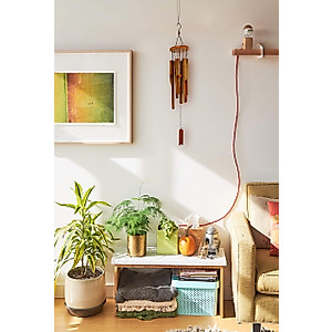 MUMTOP Bamboo Wind Chimes, Outdoor Wooden Wind Chime with Amazing Deep Tone for Garden, Patio, Home or Outdoor Decor