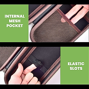 Stethoscope Case Compatible with 3M Littmann Classic III Monitoring/Lightweight II S.E/Cardiology IV Diagnostic/MDF Acoustica Stethoscopes, Extra Pocket for Doctor & Nurse Accessories (Dark Brown)