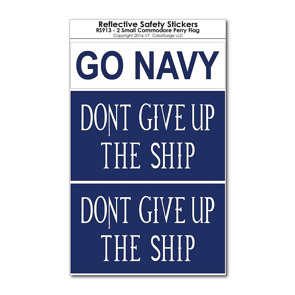 COOLHUBCAPS - Small Commodore Perry Flag Reflective Decals (2xSmall)