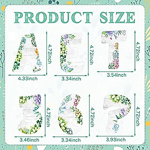 120 Pcs Succulent Bulletin Board Letters Bold Block Letters Numbers Punctuation Succulent Eucalyptus Classroom Decor Rustic Boho Plant Letters Number Accents Cutout with 7 Glue Point Dots for Office