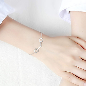 YFN Horse Snaffle Bit Sterling Silver Adjustable Bracelet for Horse Lover Gift for Women