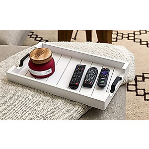 Bamboo Land- Large Wooden Serving Tray, 20”X12’’, White, Bamboo Tray, Bamboo Serving Tray, Wooden Trays for Food, Bed Tray Decor, Drink Tray, Serving Tray Wood, Wooden Tray with Handles