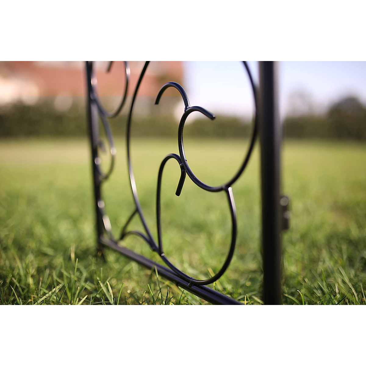 Better Garden Steel 7'5'' High x 4'2'' Wide Garden Arch with Gate, Garden Arbor for Various Climbing Plant, Outdoor Garden Lawn Backyard