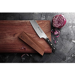 Cangshan TC Series 1021080 Swedish 14C28N Steel Forged 7-Inch Nakiri Knife and Wood Sheath Set