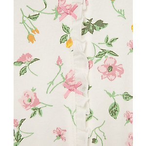 Little Me Baby Clothes & Outfits - Girls One Piece Hat & Footed Sleeper Pajamas - 3 Months, Ivory Spring Floral