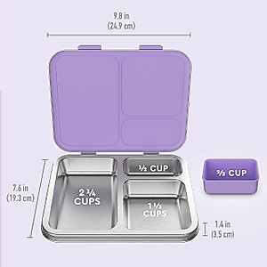 Bentgo® Kids Stainless Steel Prints Lunch Box Set With Reusable Stainless Steel Utensils (Unicorn)