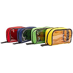 Lightning X Color Coded First Aid Medical Kit Accessory Pouches - Zippered Bag w/Transparent Window - Set of 4