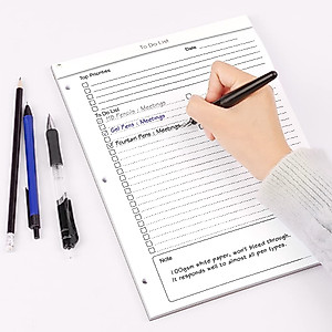 To Do List Notepad, Daily Task Planner with Checklist, 52 Sheets Tear Off Note Pad with 2023 Calendar, Work and Personal Organized, 8.5" X 11", A4 Size, 3 Hole Punched