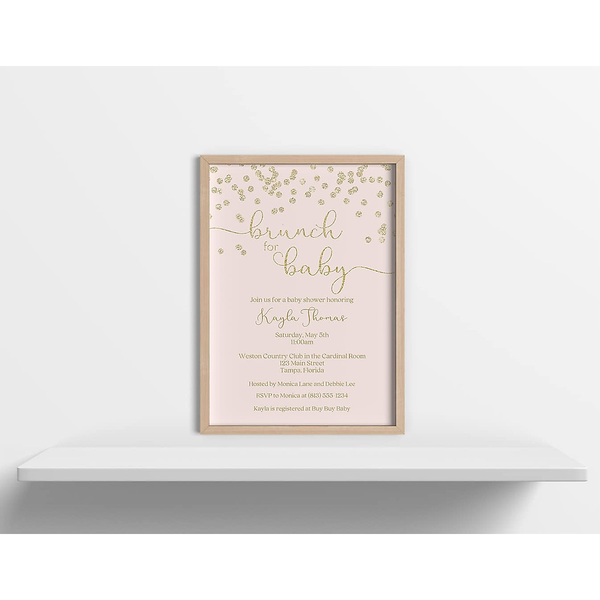 The Invite Lady Baby Shower Brunch Invites For Girl Personalized Invitations With Envelopes (12 count)