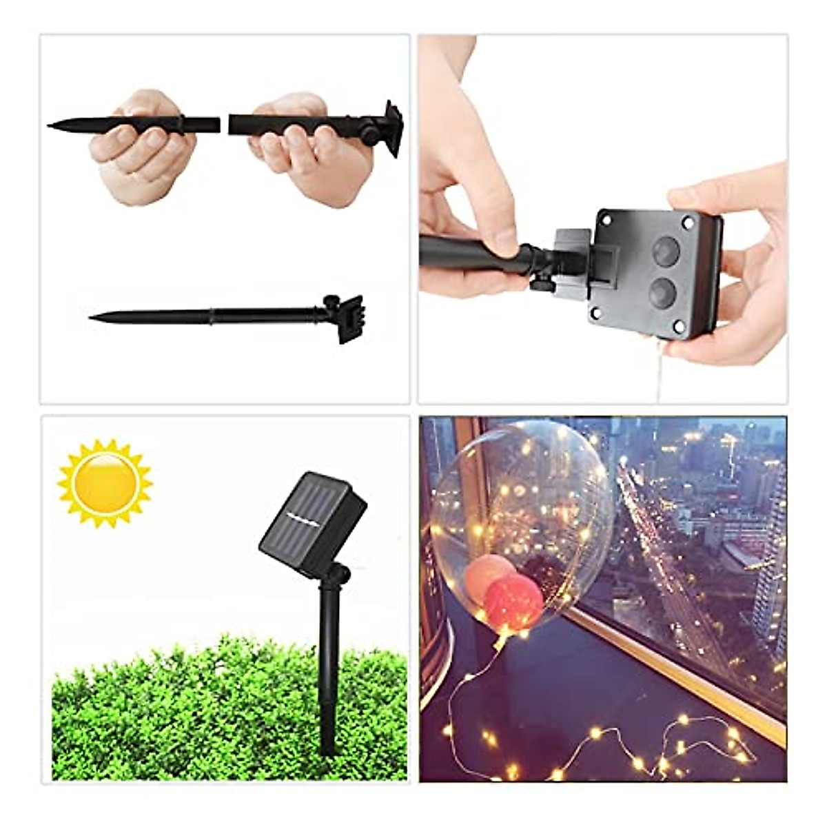 HJHSH Outdoor Solar String Lights, Decorative Lighting Warm White with 8 Modes Festival Lighting Waterproof Multi-Coloured for Patio Home Garden Christmas Parties (Length : 22m, Light : Warm Light)