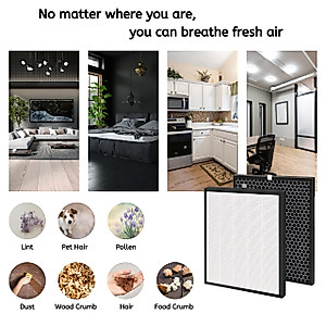 Nispira LV-PUR131 Filter Replacement for Levoit Air Purifier LV-PUR131 3-in-1 HEPA Carbon 2 Sets