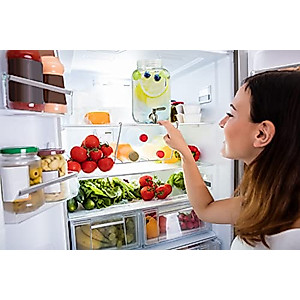 1 Gallon Glass Water Dispenser with Stainless Steel Spigot + Marker & Chalkboard, & Ice Cylinder - 100% Leakproof Beverage Dispenser Mason Jar Drink Dispenser Gallon Jug - Laundry Detergent Holder.