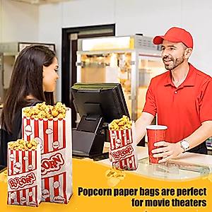 202 Pcs Popcorn Machine Supplies Set, Kernel Sifting Speed Scoop, Stainless Steel Seasoning Dredge with Handle, 200 Pcs Popcorn Bags Bundle for Home Kitchen Theater Movie Tools Supplies (1Oz & 2Oz)