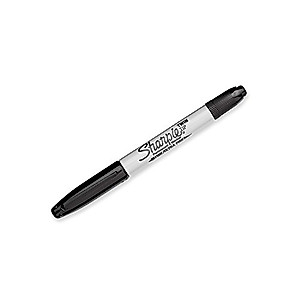 Sharpie Fine/Ultra Fine Twin Tip Permanent Marker, Black (Pack of 12)
