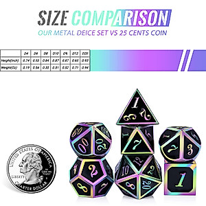 Mental DND Dice Set, D and D Dice Set, Dungeons and Dragons Dice Set with Case, D&D Dice, Dice DND, D4, D6, D8, D10, D12, D20 (Black)