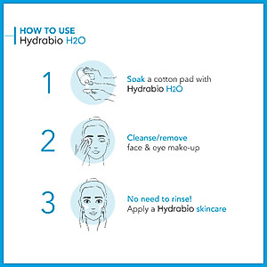 Bioderma - Hydrabio H2O - Micellar Water - Cleansing and Make-Up Removing - for Dehydrated Sensitive Skin , 8.45 Fl Oz (Pack of 1)